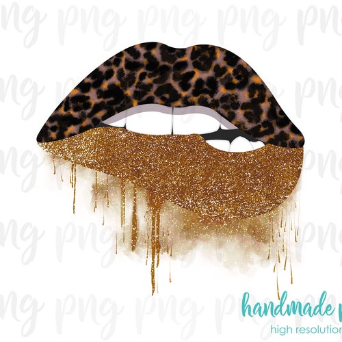 Gold Leopard Lips Sublimation PNG Digital Download - Etsy