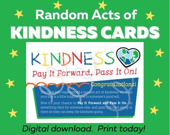 Random Acts of Kindness Cards - Etsy