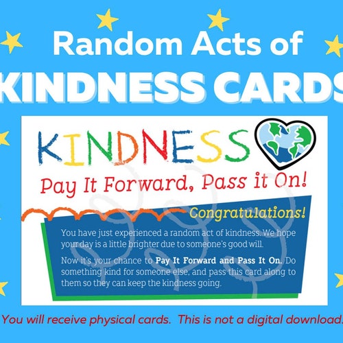 Printable Random Acts of Kindness Cards pay It Forward Pass - Etsy