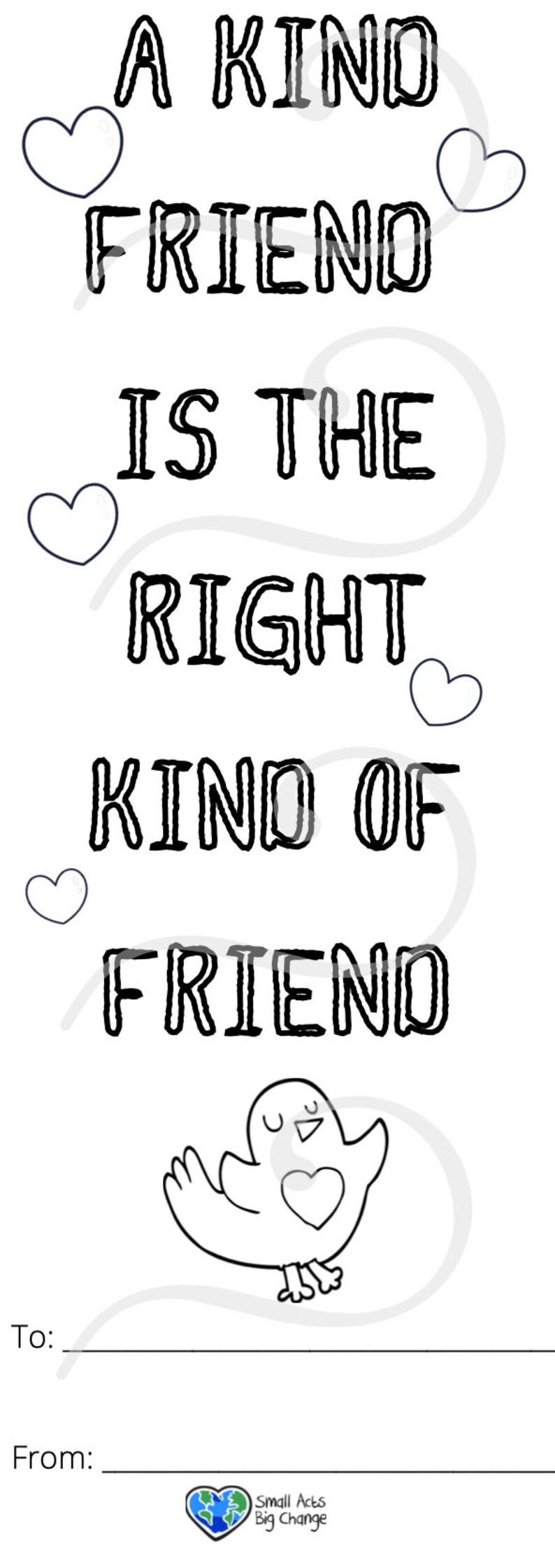 Color Your Own Kindness Bookmarks * Set of 6 Different Designs* Kids ...