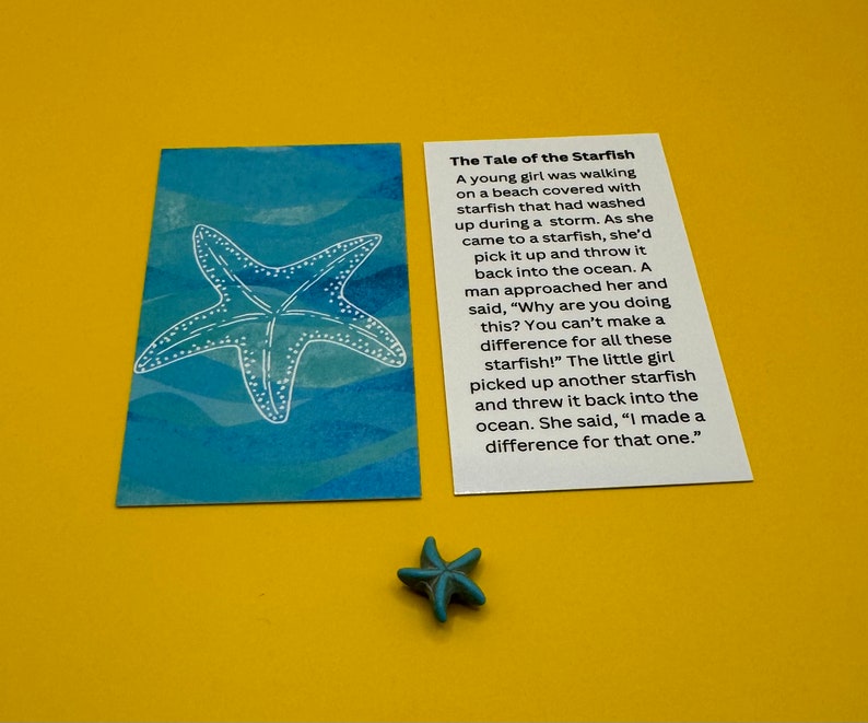 The Starfish Story * 5 Sets Matching Cards & Starfish Tokens * Make a ...