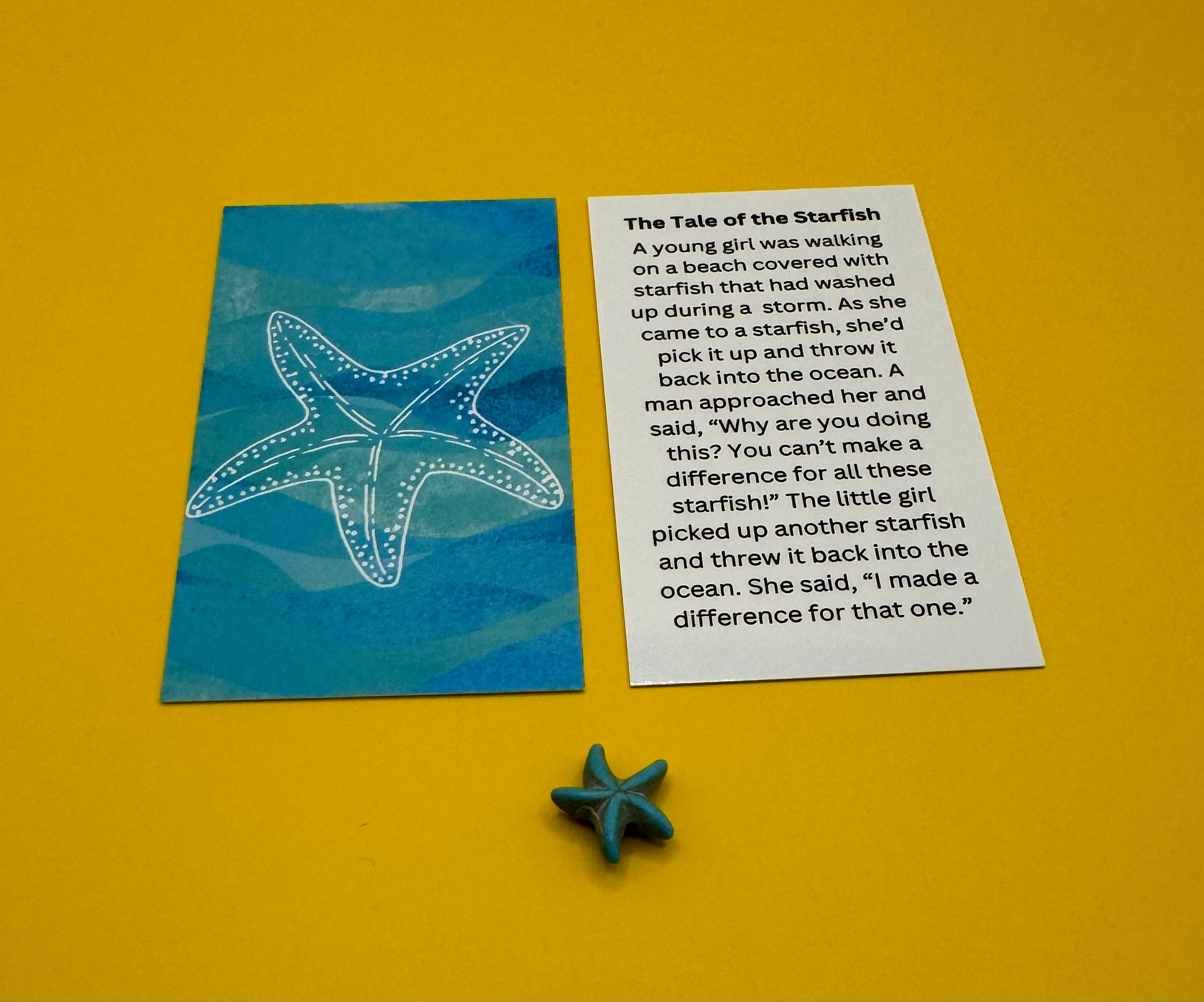 The Starfish Story * 5 Sets Matching Cards & Starfish Tokens * Make a ...