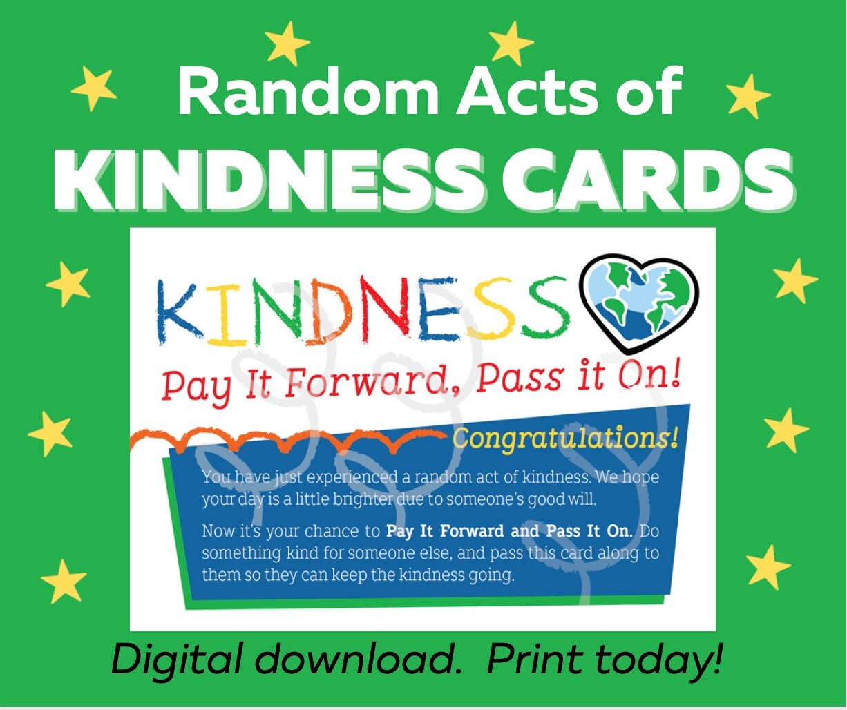 Random Acts Of Kindness Cards Templates