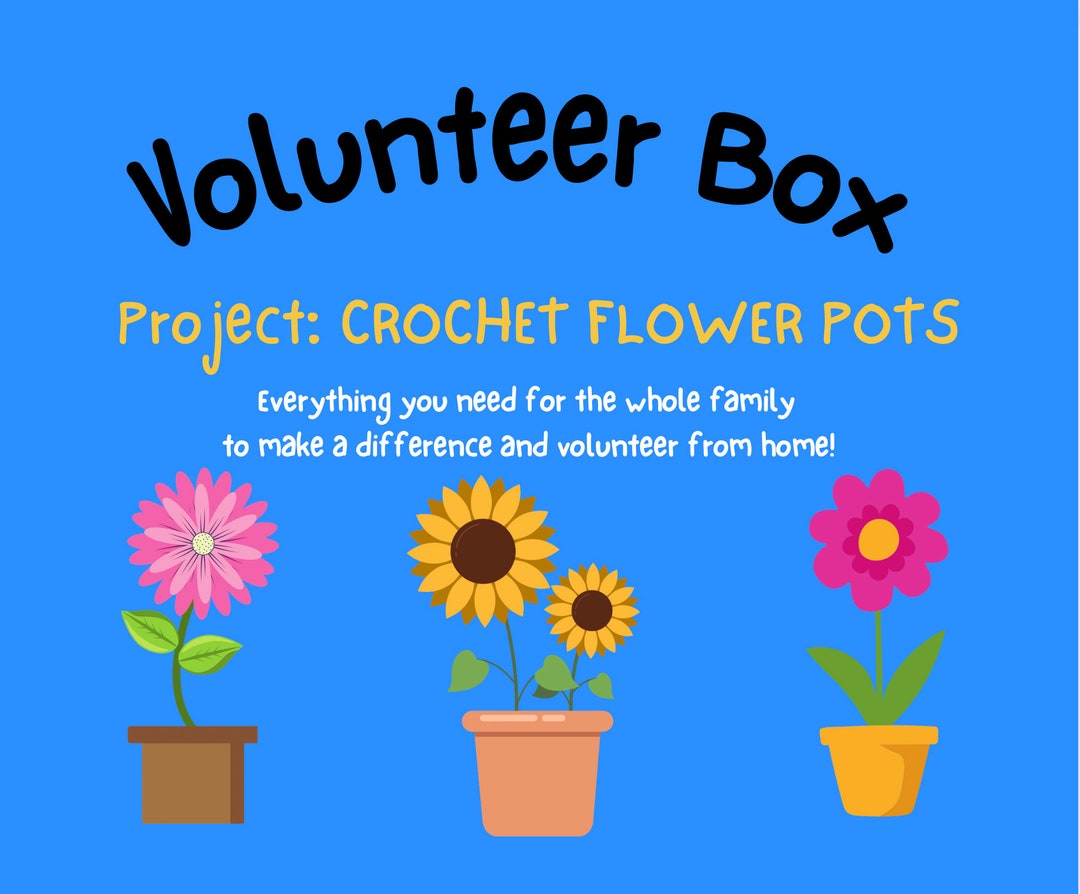 Volunteer Box: Crochet Flowers W/ Pots * Step-by-step Instructions ...