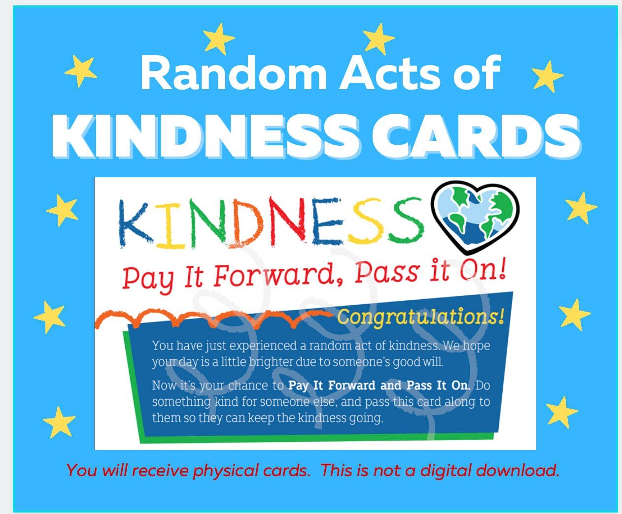 Kindness Cards Pay It Forward Pass It on Random Acts of - Etsy UK