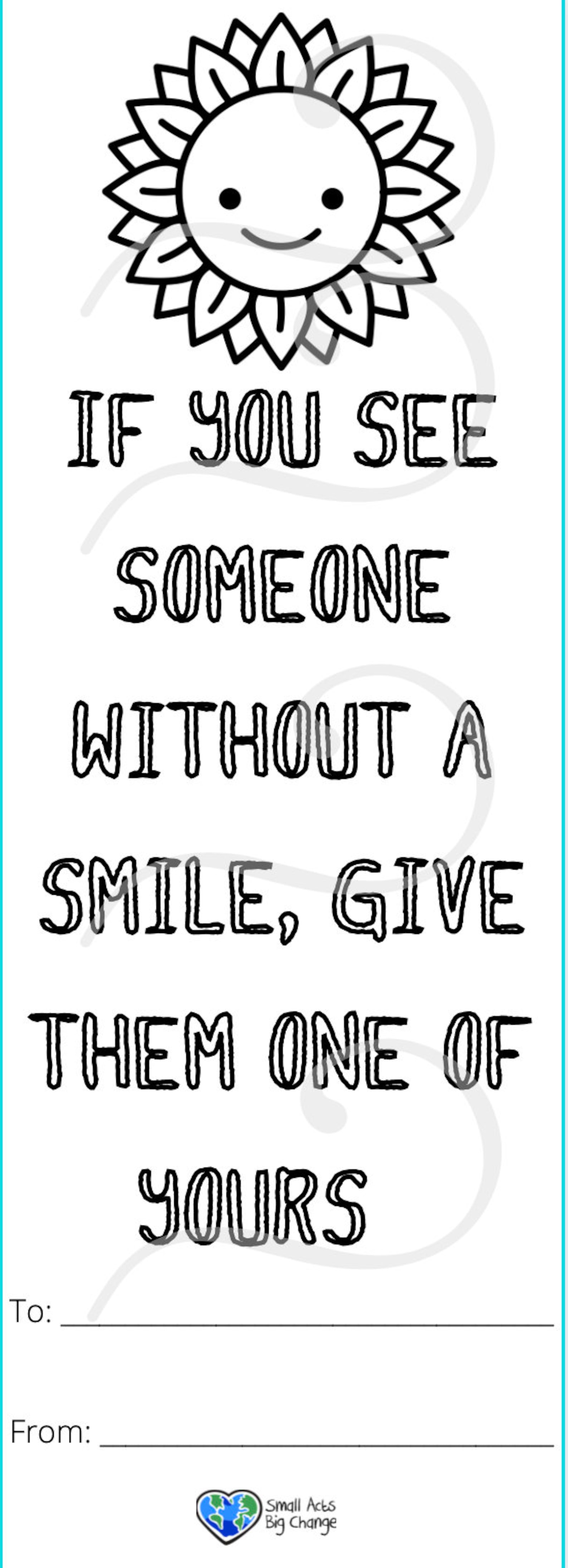 Color Your Own Kindness Bookmarks * Set of 6 Different Designs* Kids ...