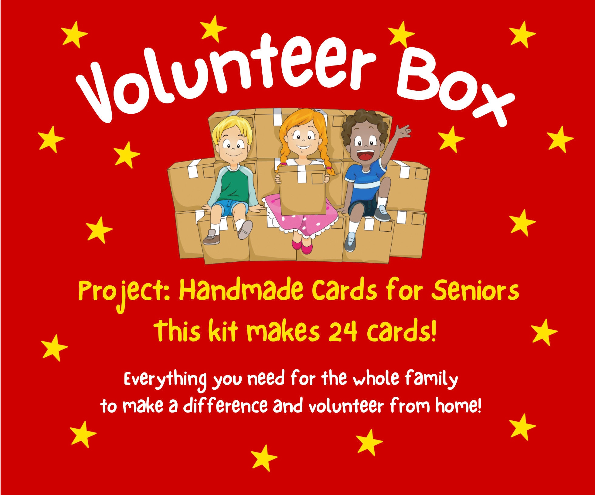 Volunteer Box Handmade Card Kit* Family Kid-friendly Volunteer From ...
