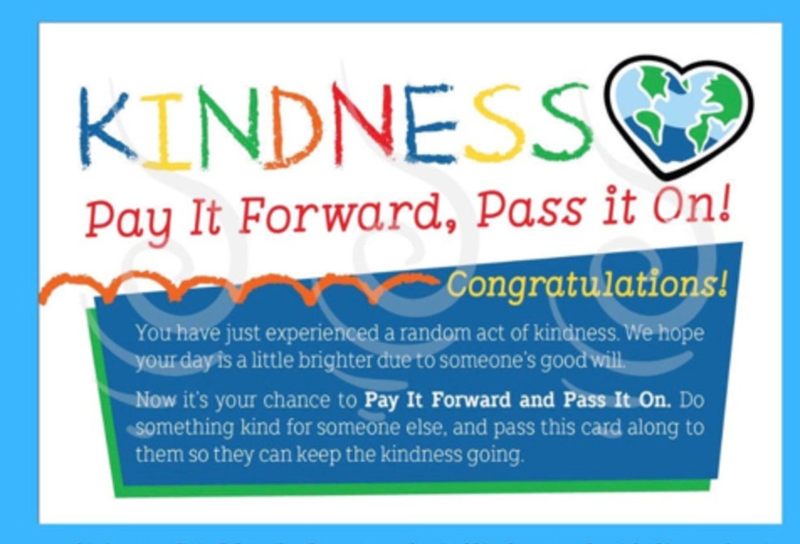 Printable Random Acts Of Kindness Cards Pay It Forward Etsy