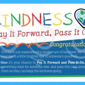 Printable Random Acts of Kindness Cards Pay-It-Forward | Etsy