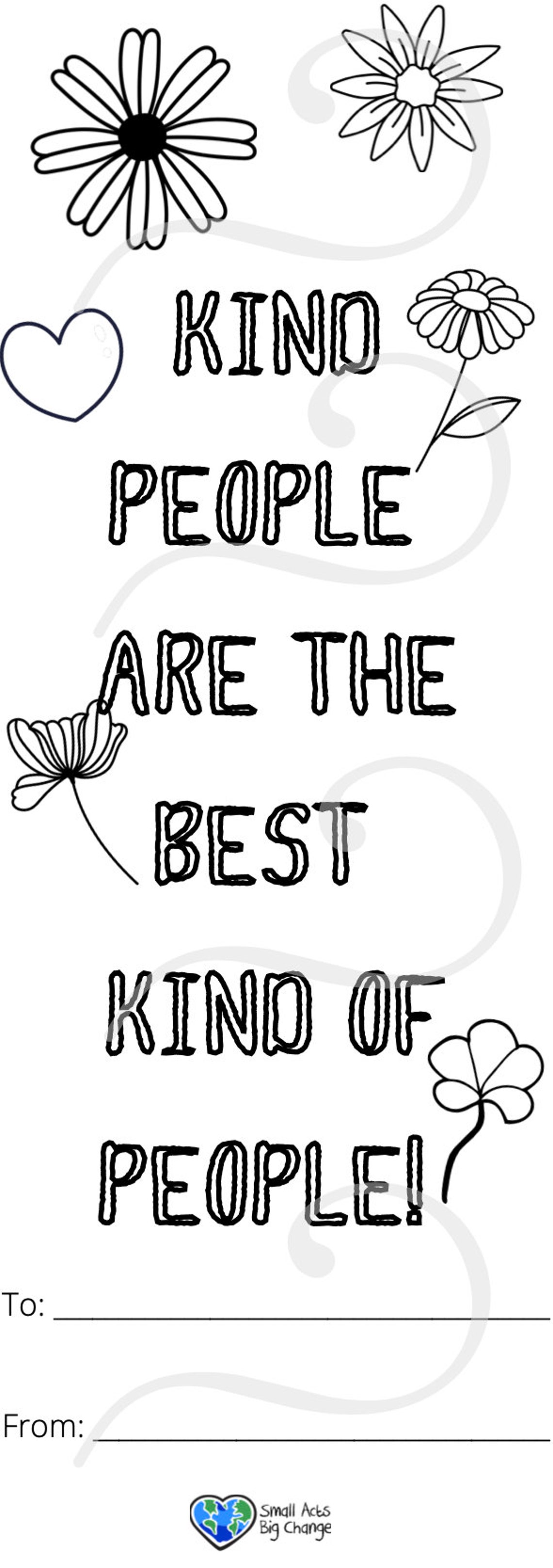 Color Your Own Kindness Bookmarks * Set of 6 Different Designs* Kids ...