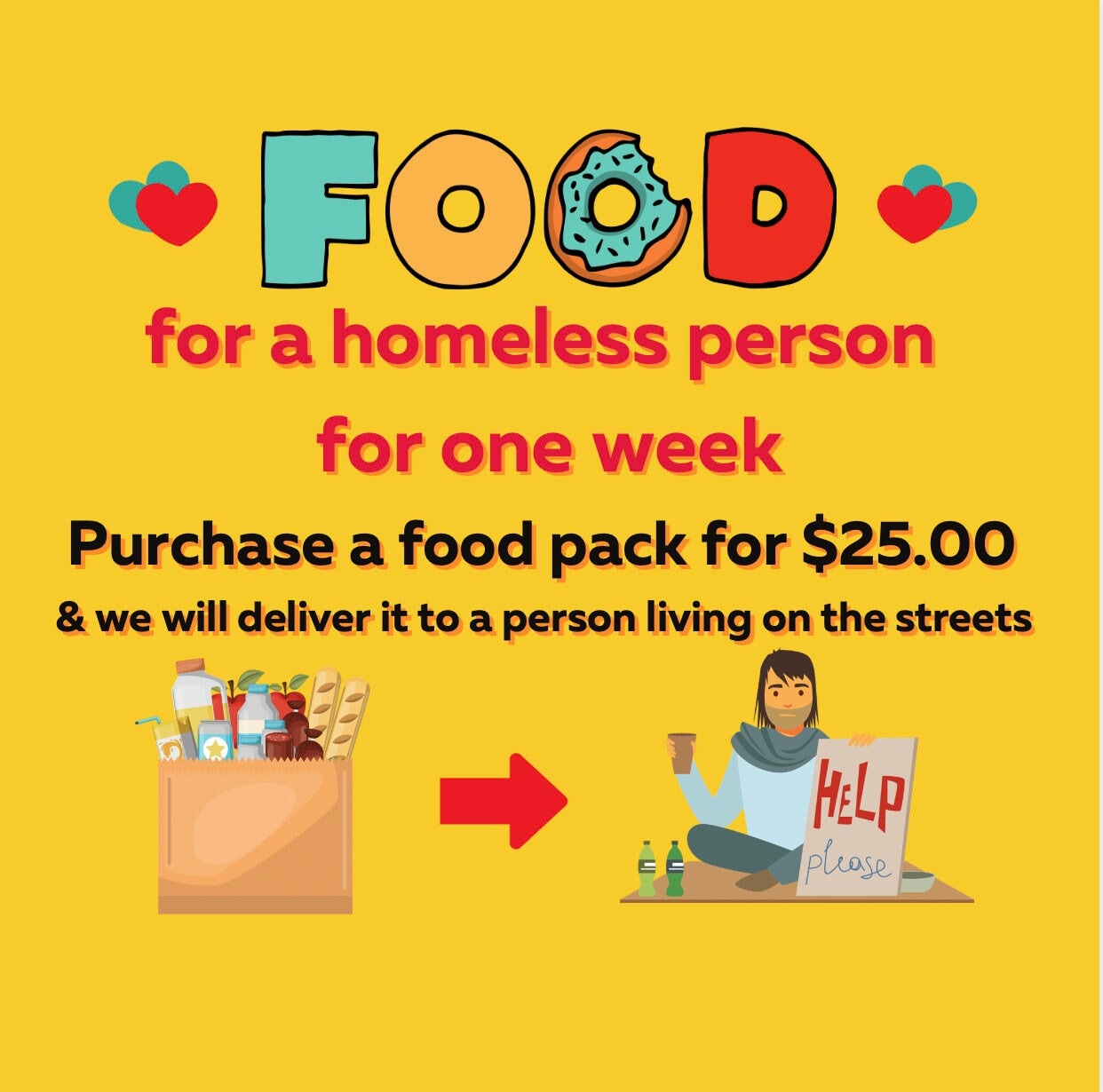 Shop for a Cause: Feed a Homeless Person for a Week Help People in Need ...