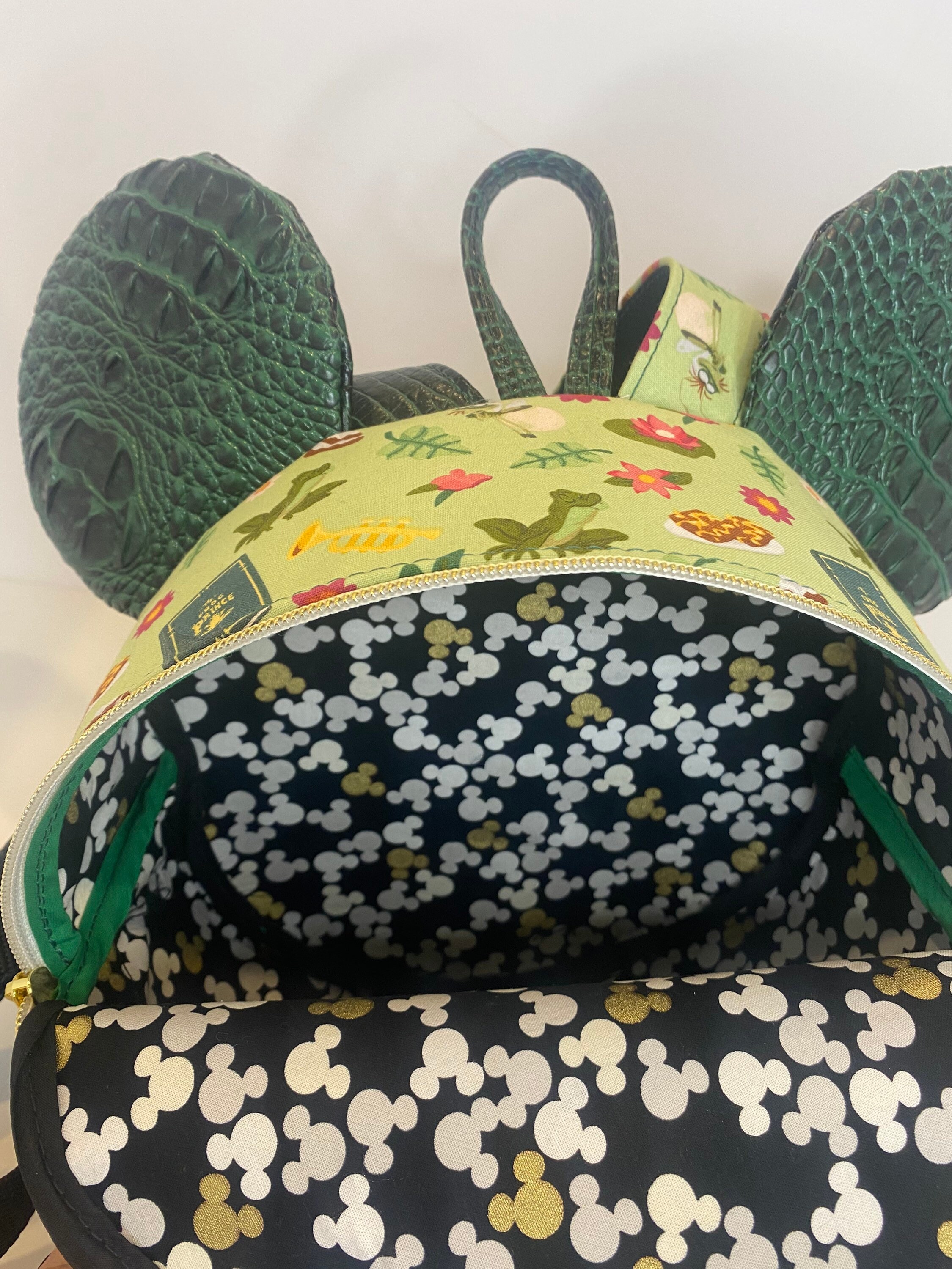 Mickey Backpack - Princess and the Frog Green Alligator Skin - Etsy
