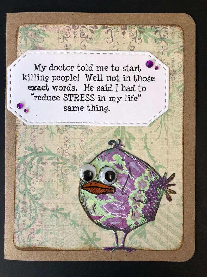 Reduce Stress, Funny Friendship Card - Etsy