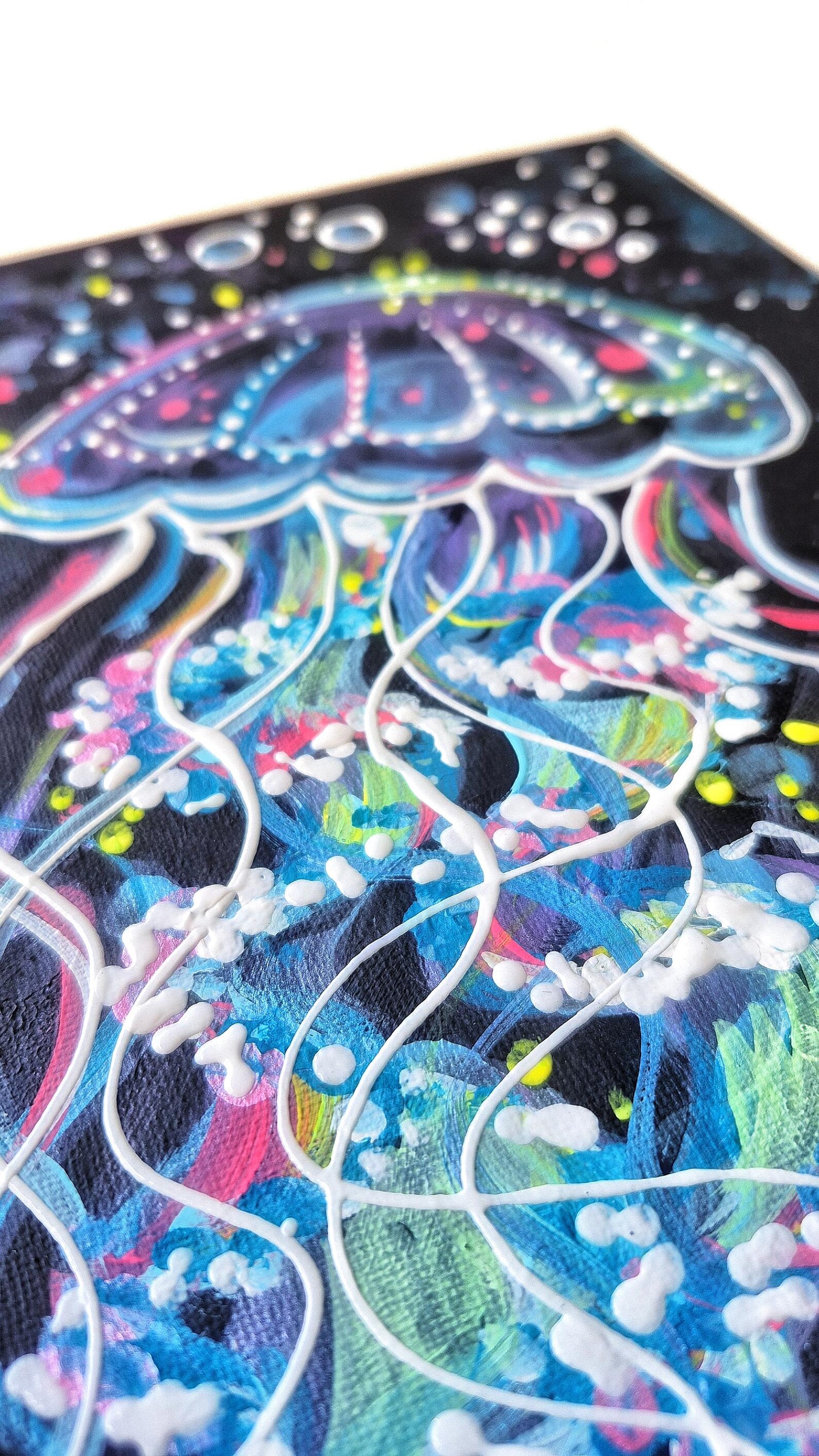 Original Acrylic Jellyfish Painting: Shimmering Coastal Wall Art - Etsy
