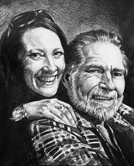 Custom Pencil Portrait Couple Portrait Drawing From Photo | Etsy