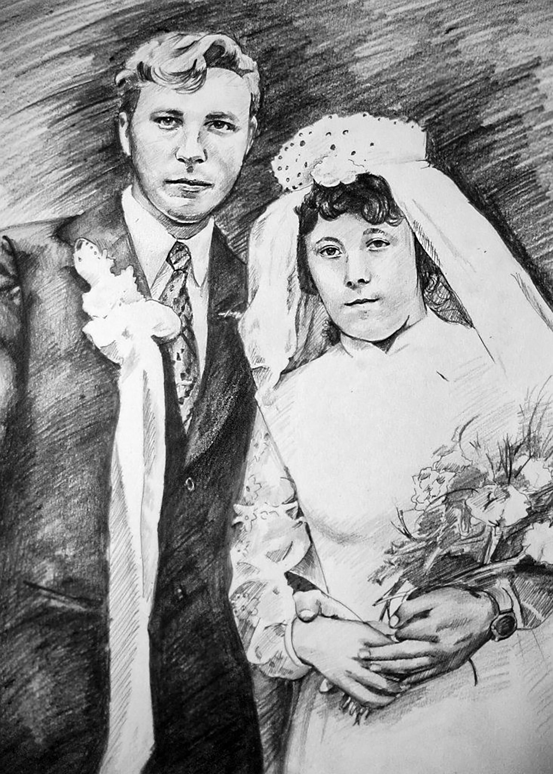 Custom Pencil Portrait Couple Portrait Drawing From Photo | Etsy