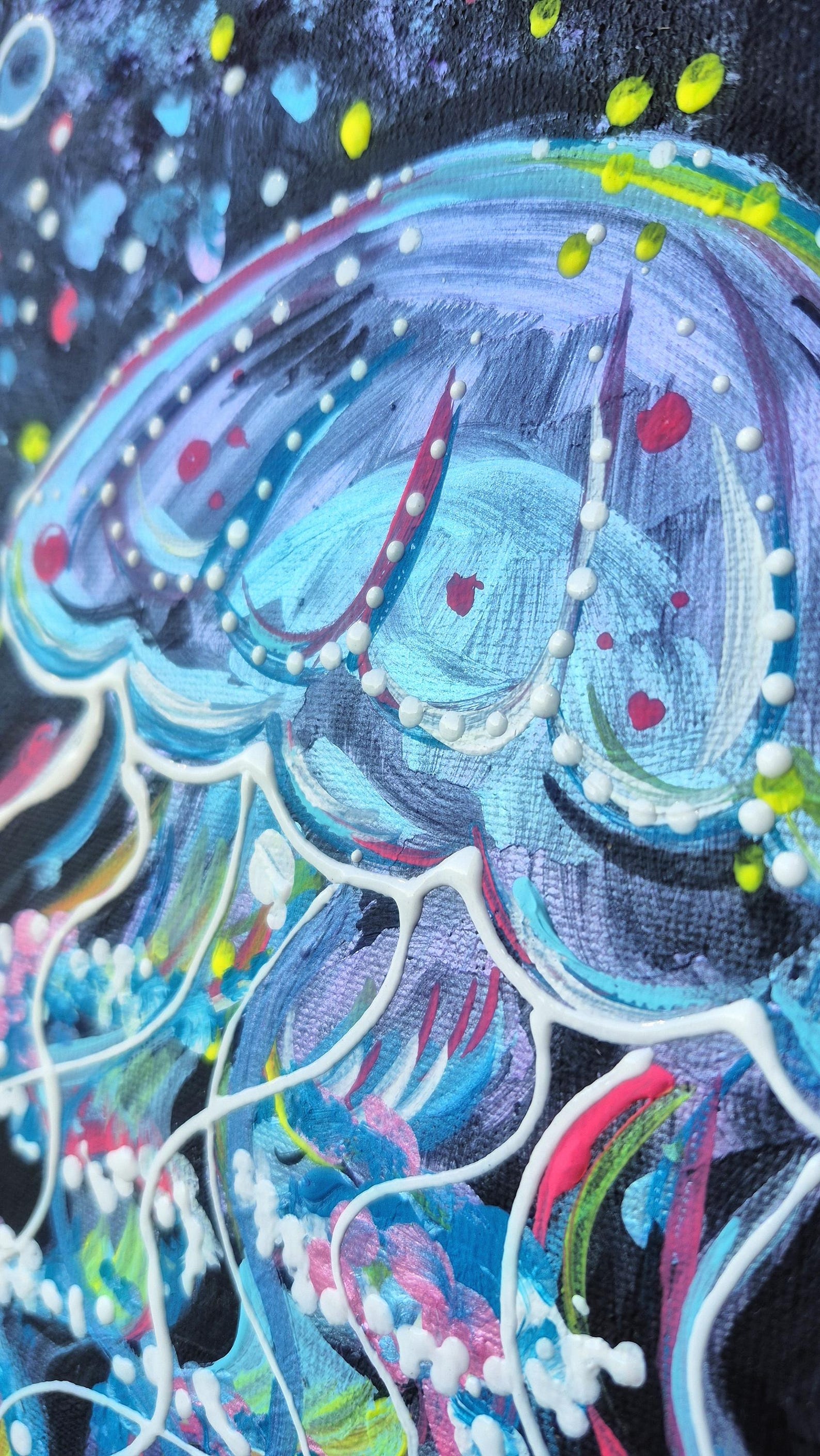 Original Acrylic Jellyfish Painting: Shimmering Coastal Wall Art - Etsy