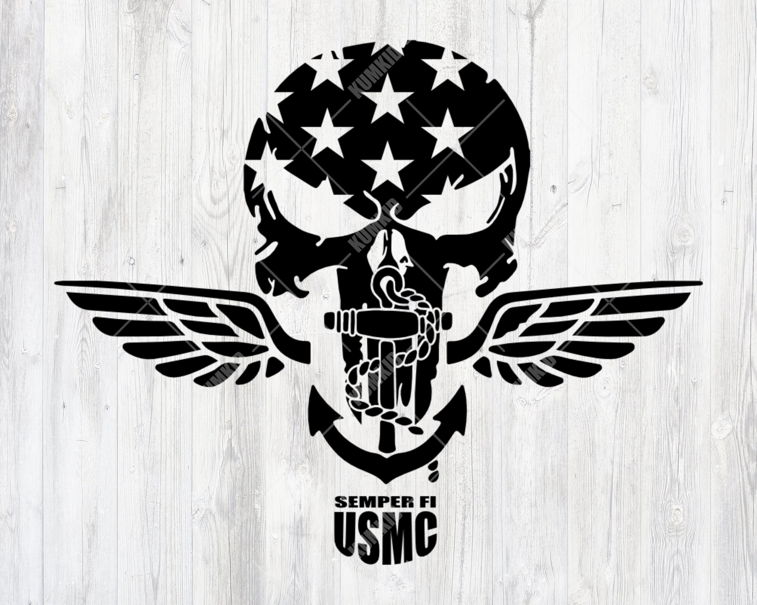 Usmc Semper Fi Logo Black And White