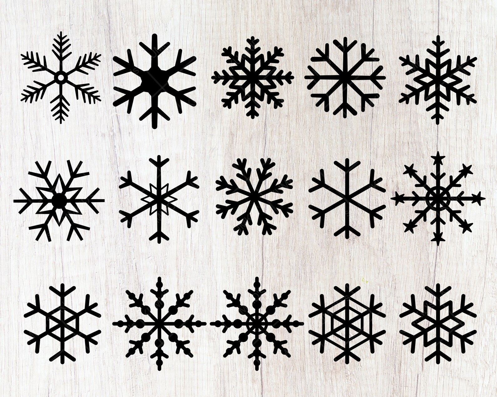 Snowflake Svg 15 Snowflake Bundle Flake Winter Svg - Etsy
