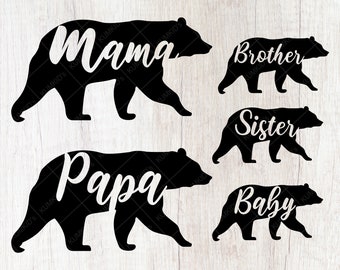 Bear Family Svg Bundle Svg Mama Bear Family Bundle Svg - Etsy