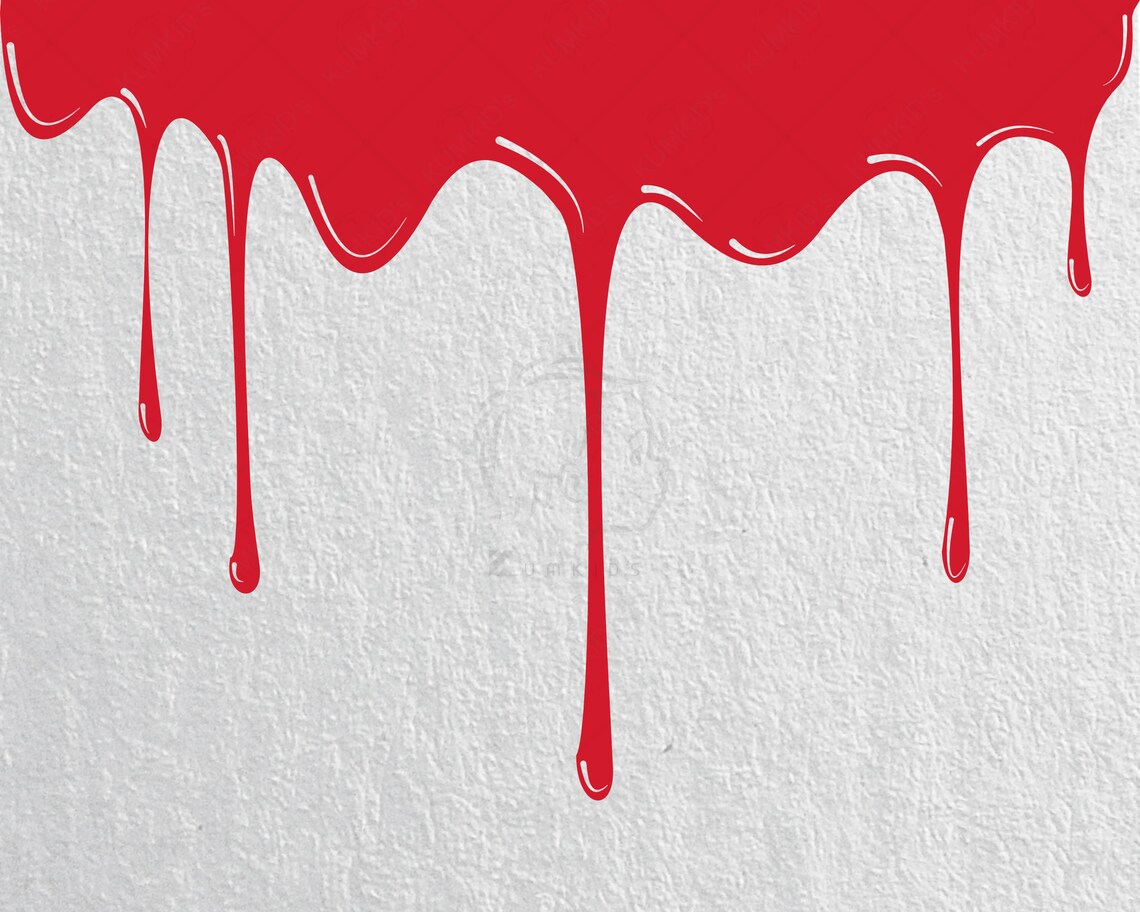 Blood Red Line Drip SVG Dripping Drop Cut Design Element | Etsy