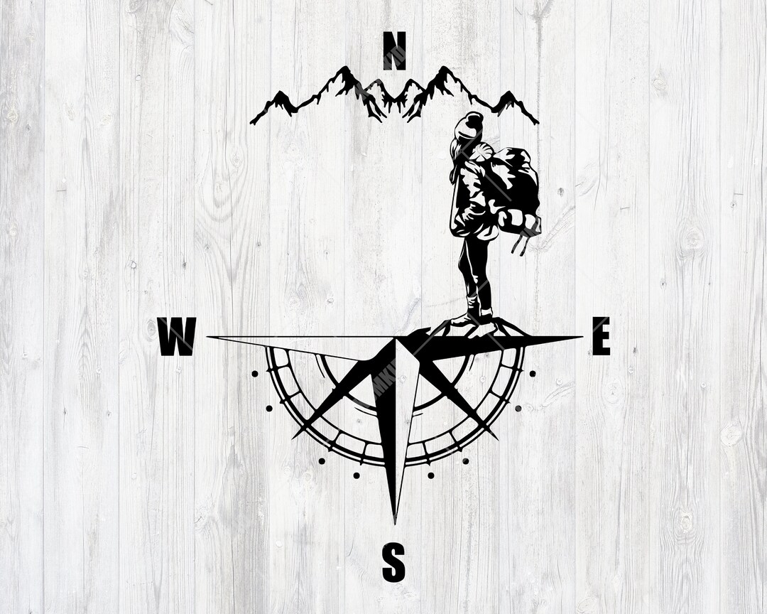 Girl Hiker Compass SVG File, Hiker Vector Image, Cut Files for Cricut ...