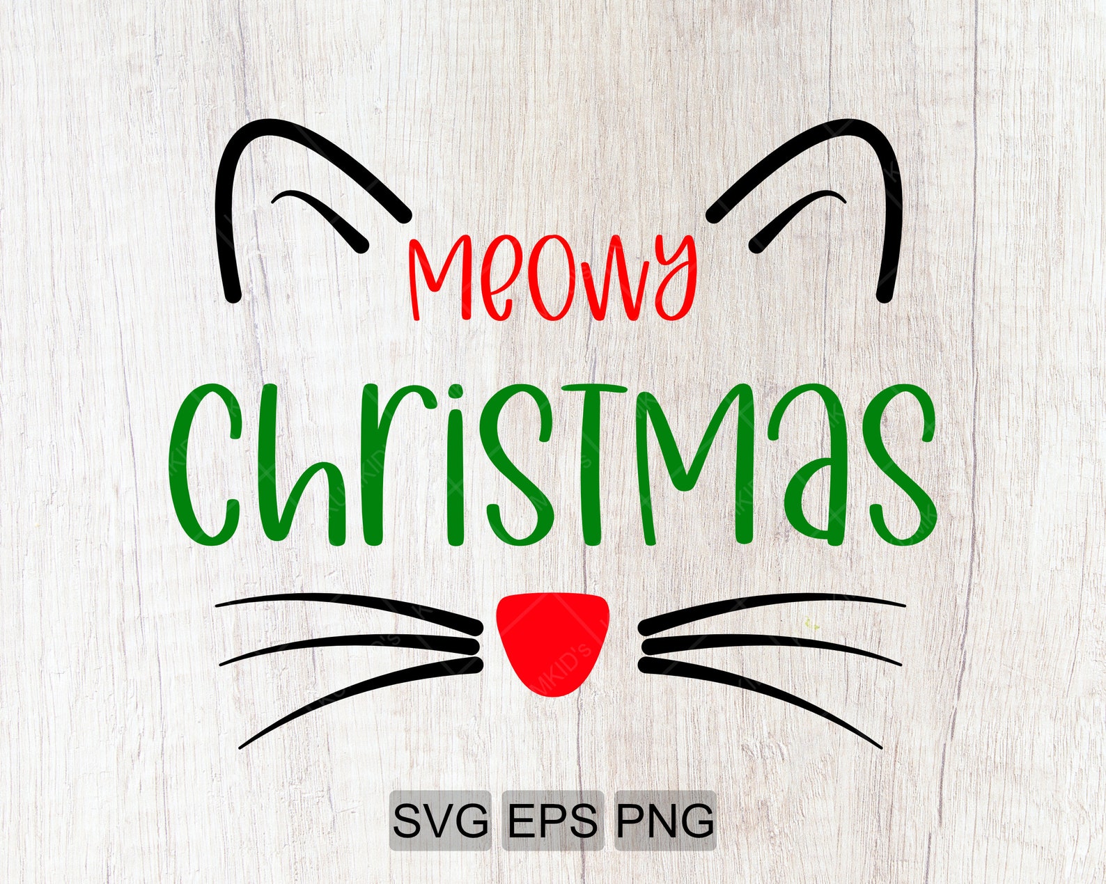 Meowy Christmas Svg Merry Christmas Cat Svg Cutting File Etsy