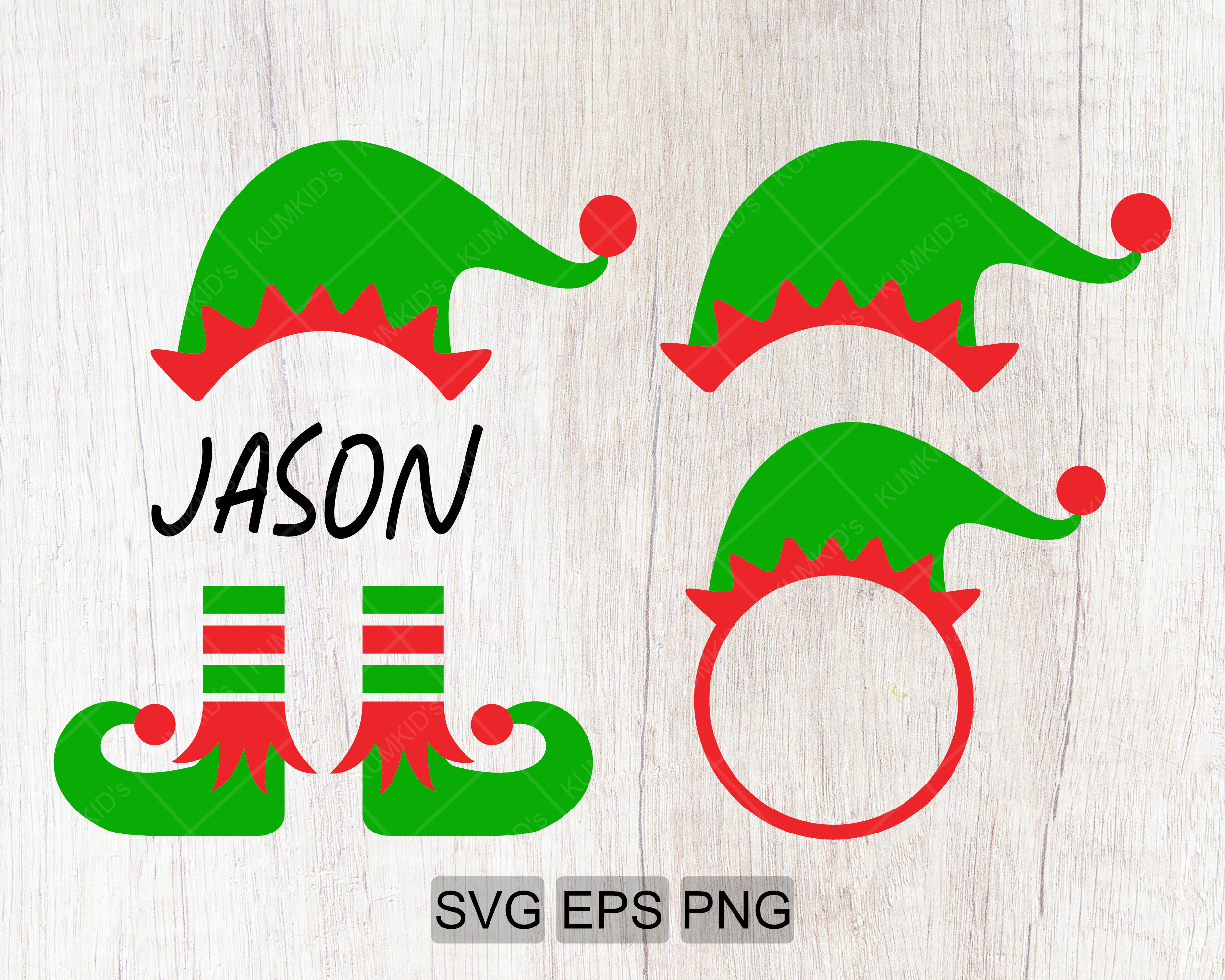 Elf Monogram Elf Hat SVG Elf Feet Svg Christmas Elf - Etsy