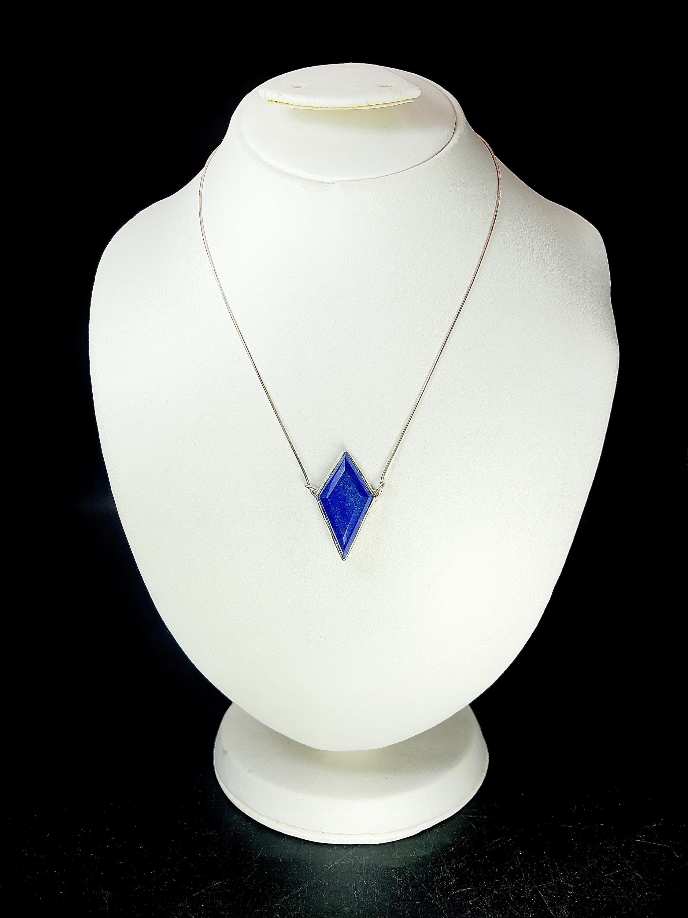 Blue Lapis Lazuli Kite Necklace: 925 Sterling Silver Chain Pendant - Etsy
