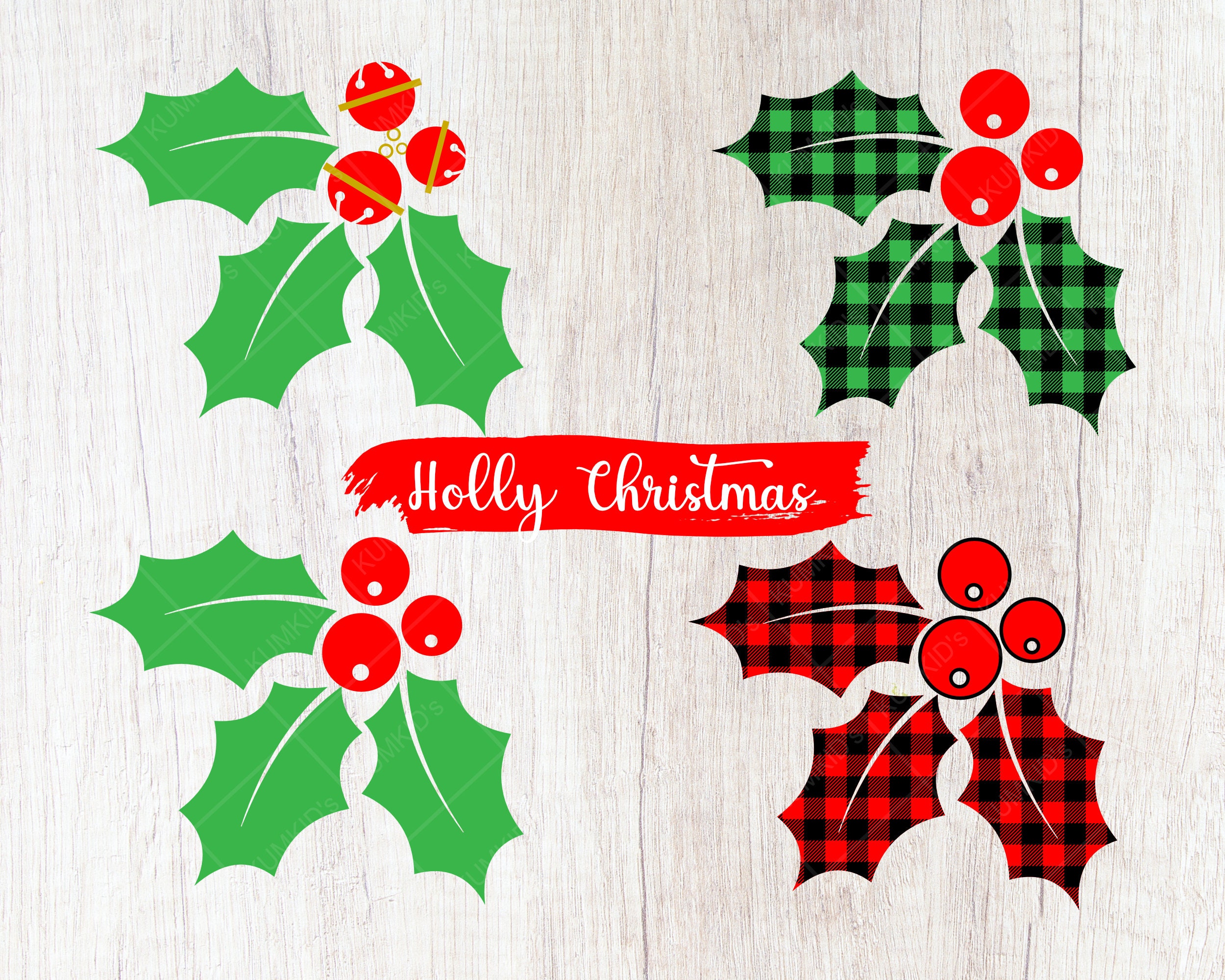 Christmas Holly Bundle Svg Holly Berry SVG Holly Buffalo - Etsy UK