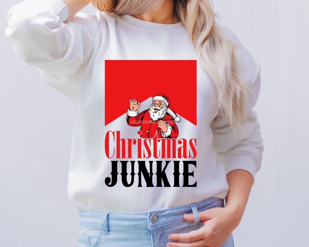 Christmas Junkie SVG Vintage Santa Western Sublimation - Etsy
