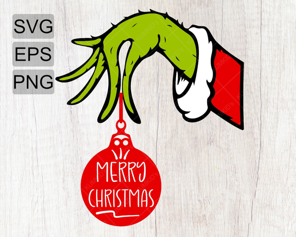 Merry Christmas Grinch Hand Svg Christmas 2020 Svg Grinch | Etsy