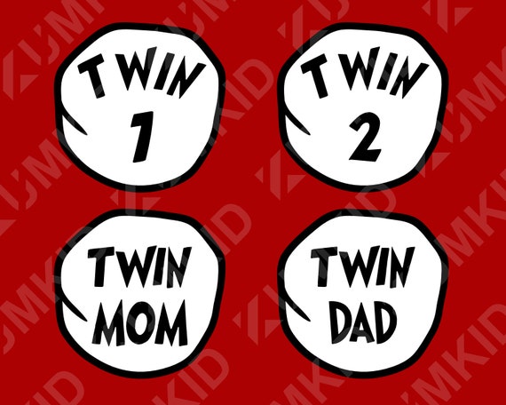 Twin 1 Twin 2 SVG Cut File For Cricut Silhouette Instant Digital ...