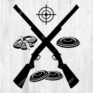 Crossed Shotguns Sporting Clay SVG File, Trapshooting SVG, Skeet ...