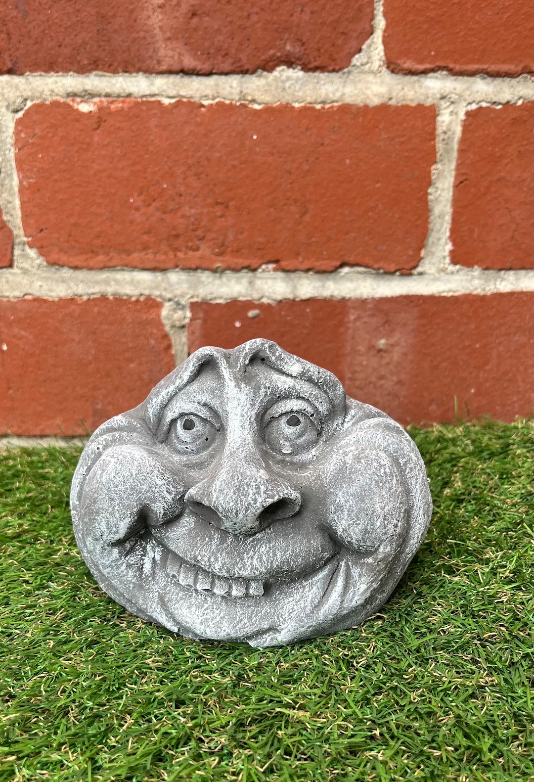 Stone Happy Face Garden Ornament, Garden Gift, Allotment Gift, Teeth ...