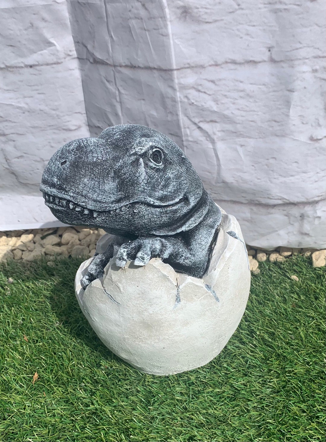 Hatching T-rex Dinosaur Stone Garden Ornament Dinosaur - Etsy
