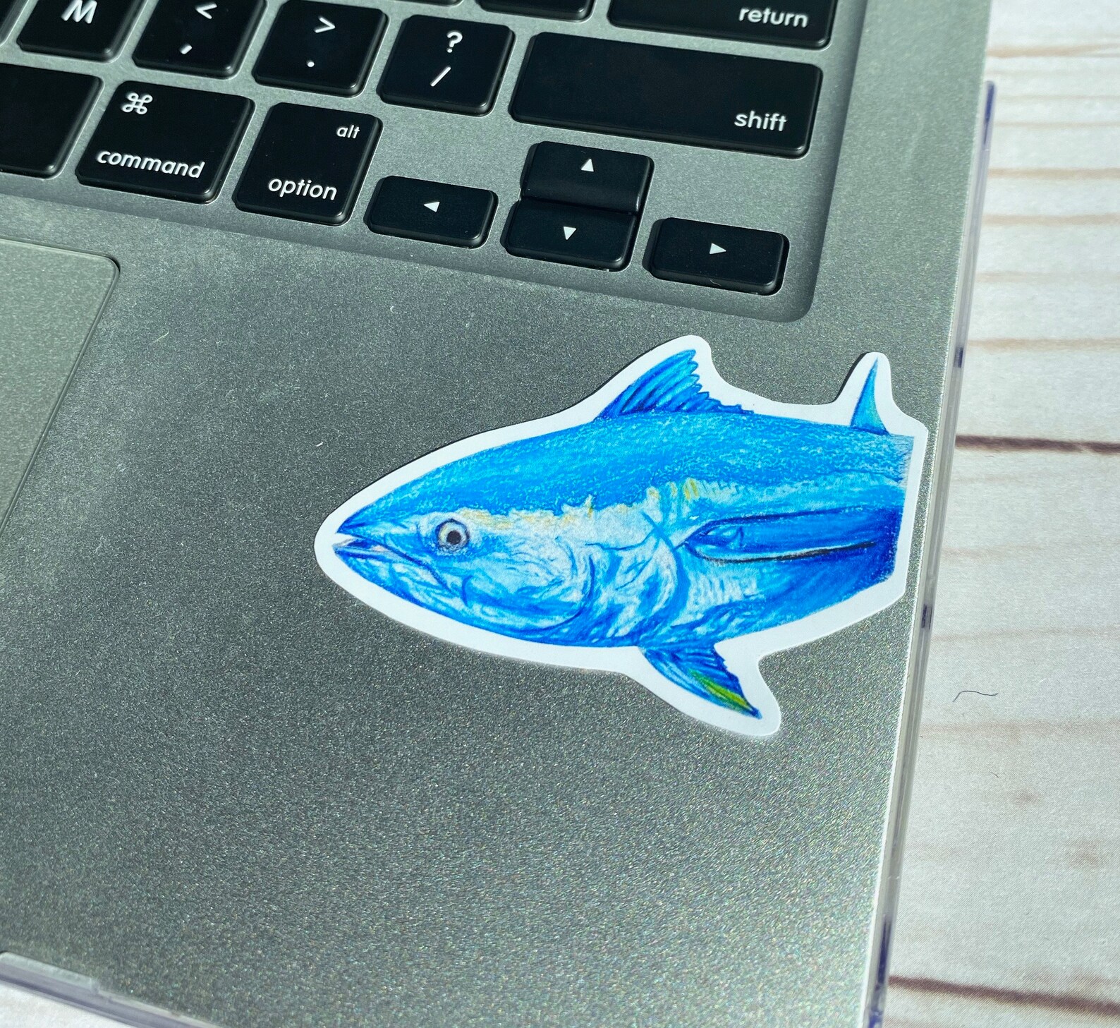 Bluefin Tuna Sticker: Colored Pencil Fish Drawing Decal - Etsy