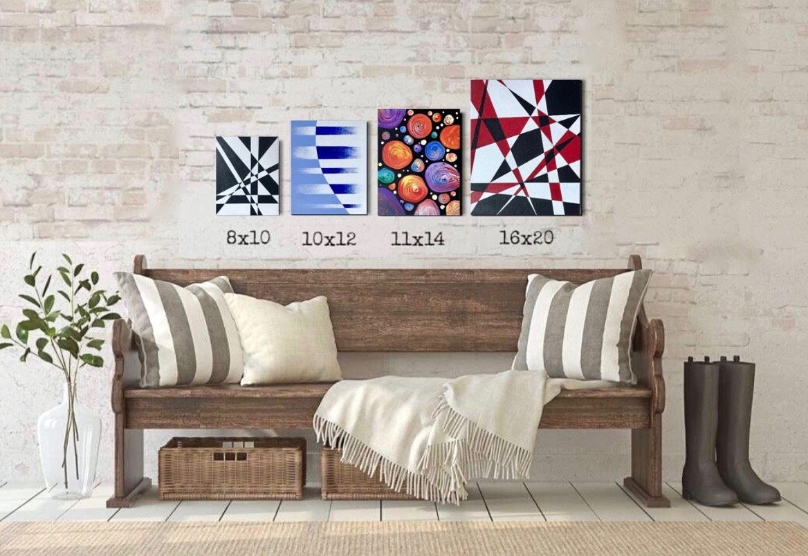 8x10 Abstract Multicolor Acrylic Puddle Pour Original Painting Home ...