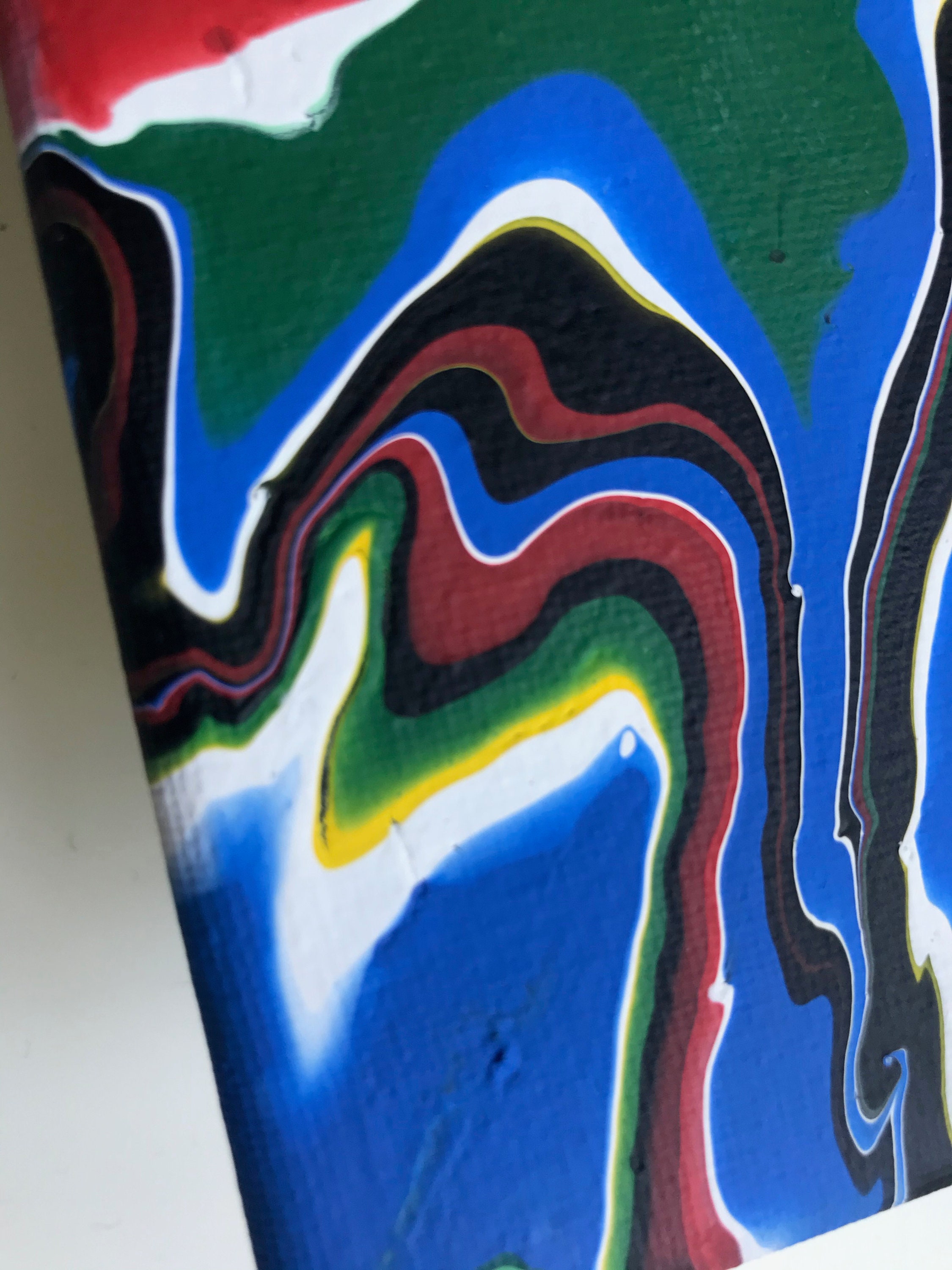 8x10 Abstract Multicolor Acrylic Puddle Pour Original Painting Home ...