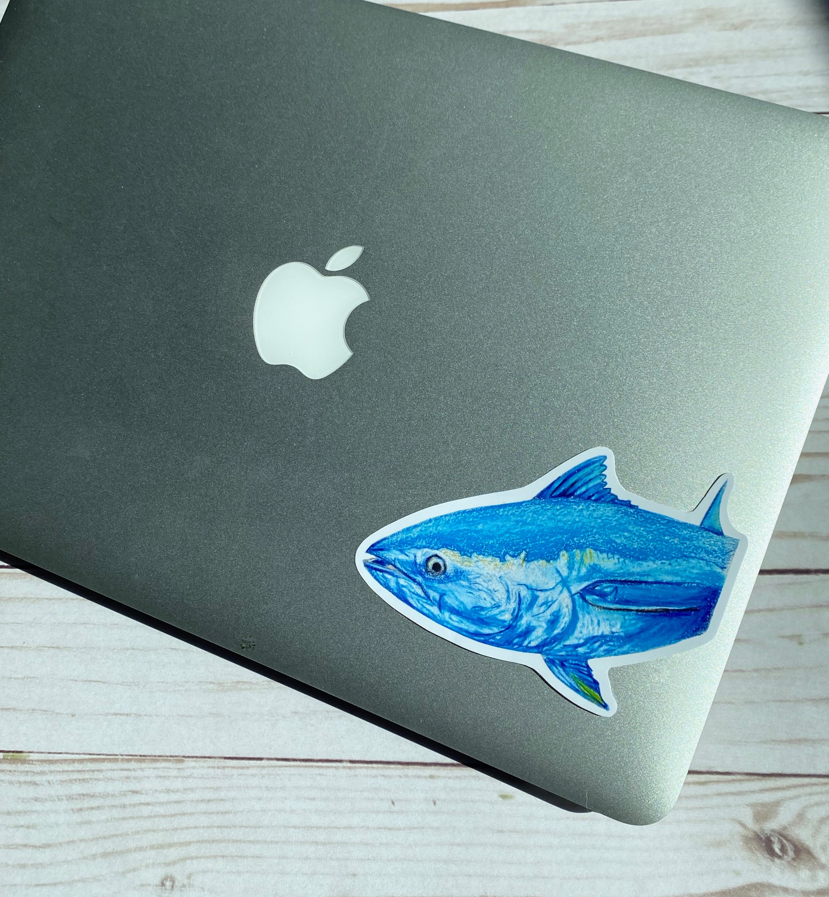 Bluefin Tuna Sticker: Colored Pencil Fish Drawing Decal - Etsy
