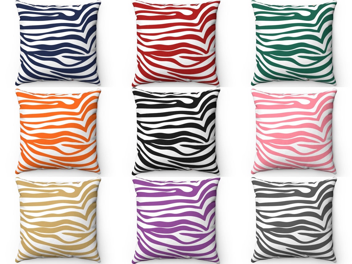 Zebra Throw Pillow Cover, Safari Animal Print Outdoor 16x16 18x18 20x20 ...