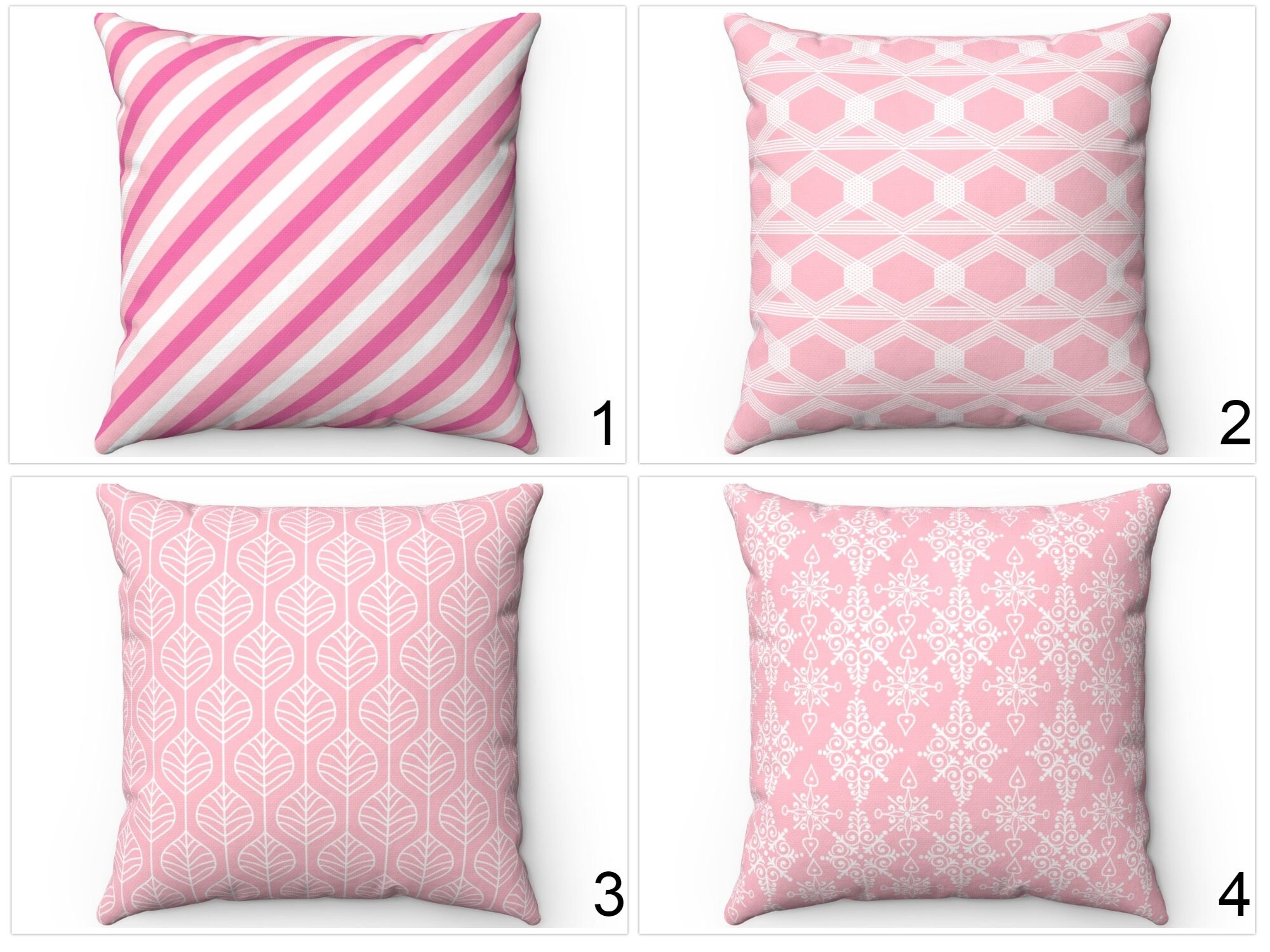 Pink Throw Pillow Cover, Pink Outdoor Pillowcase, Farmhouse Cushion ...