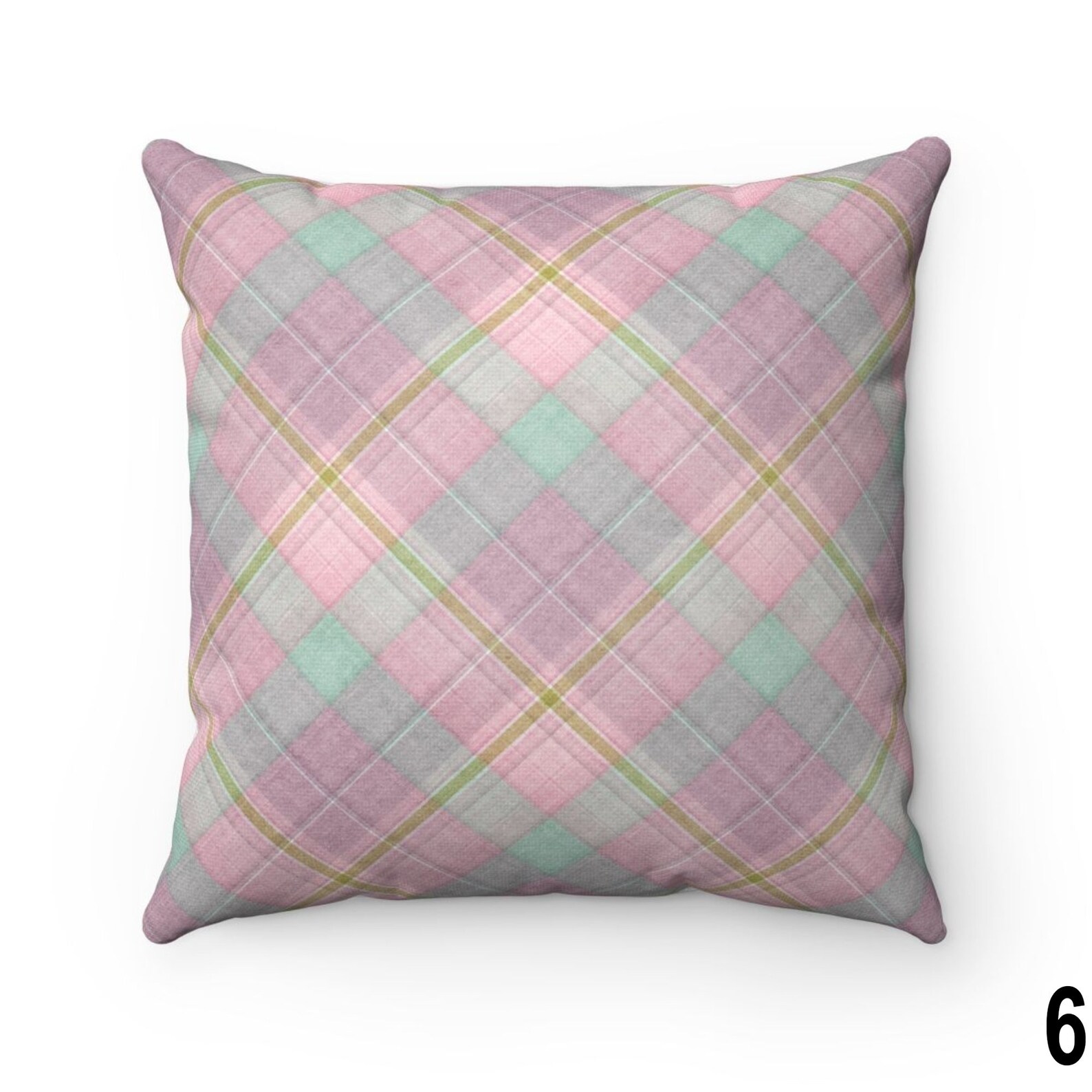 Outdoor Pink Plaid Fall Throw Pillow Cover Orange Autumn - Etsy