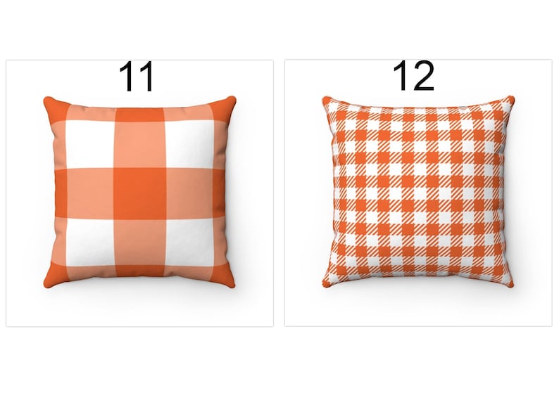 Orange Plaid Fall Decor Outdoor Throw Pillow Cover 18x18 20x20 | Etsy