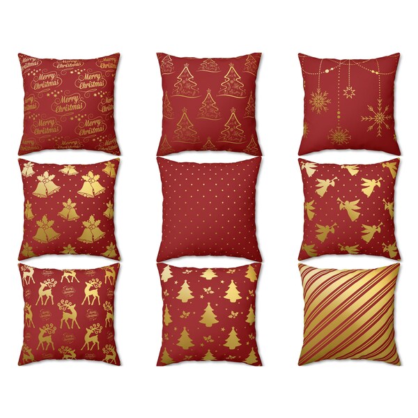 Red and Gold Pillow - Etsy