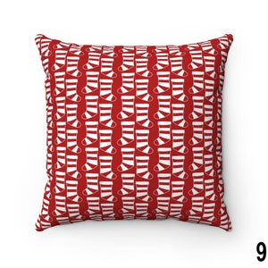Red Christmas Decor Outdoor Indoor Throw Pillow Cover, Deer Snowflake ...