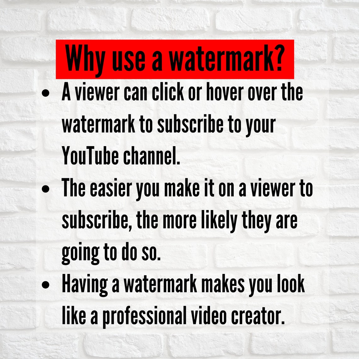 Youtube Subscribe WATERMARK SUB (instant Download) 1 PNG File ...