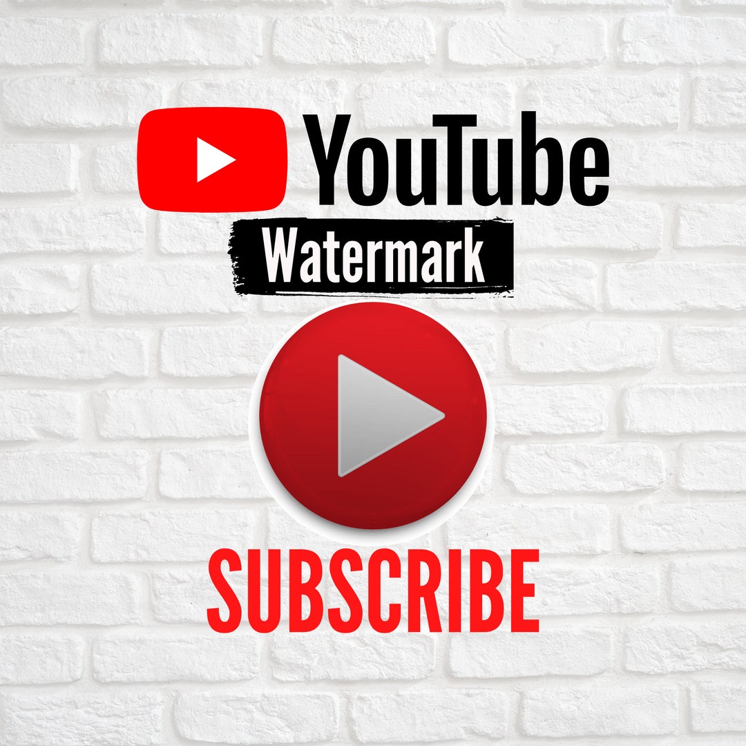 Youtube Subscribe WATERMARK Button instant Download 1 PNG File Branding ...