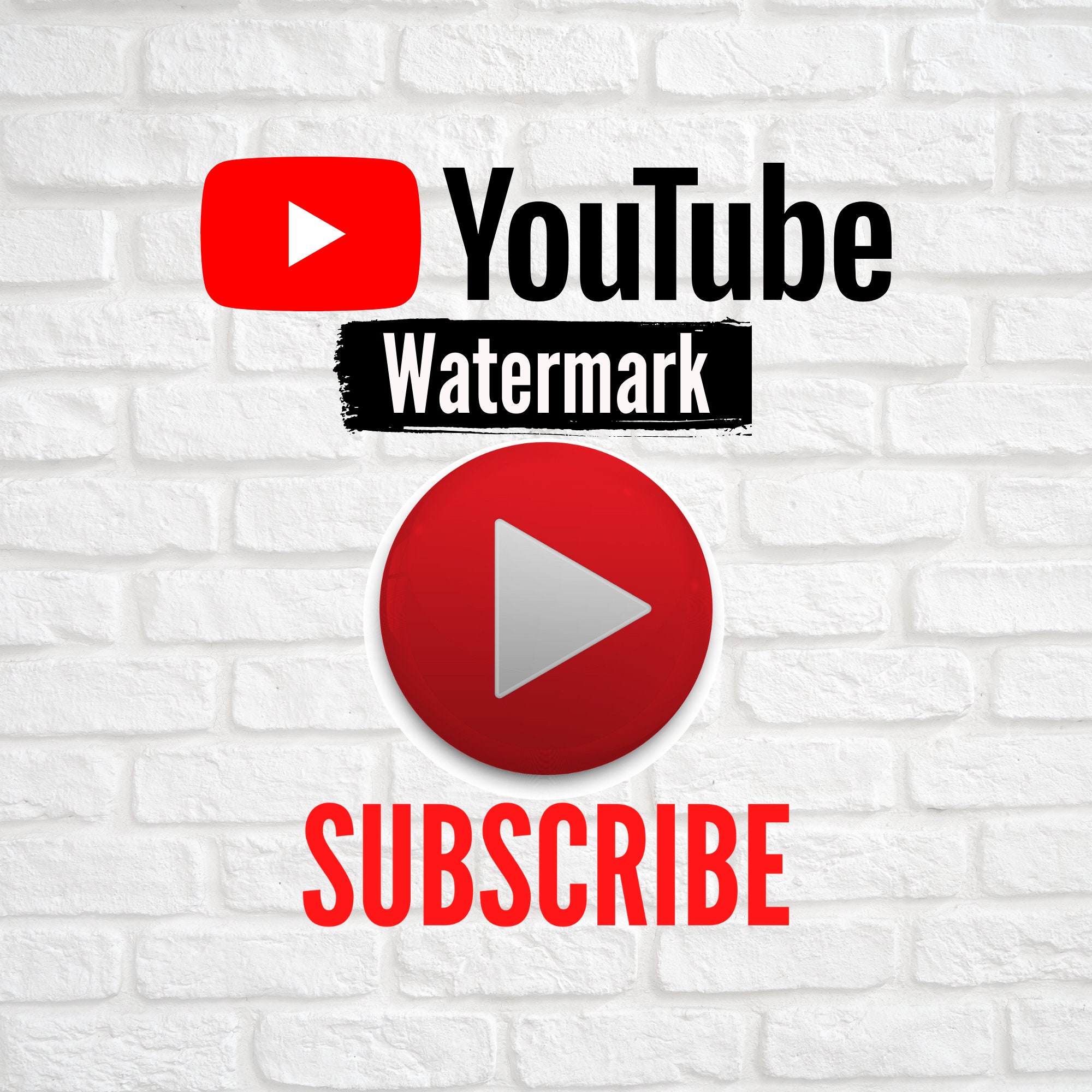 Youtube Subscribe WATERMARK Button (instant Download) 1 PNG File ...