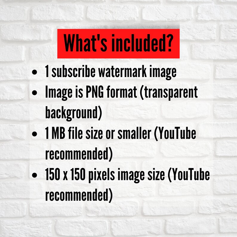 Youtube Subscribe WATERMARK SUB (instant Download) 1 PNG File ...